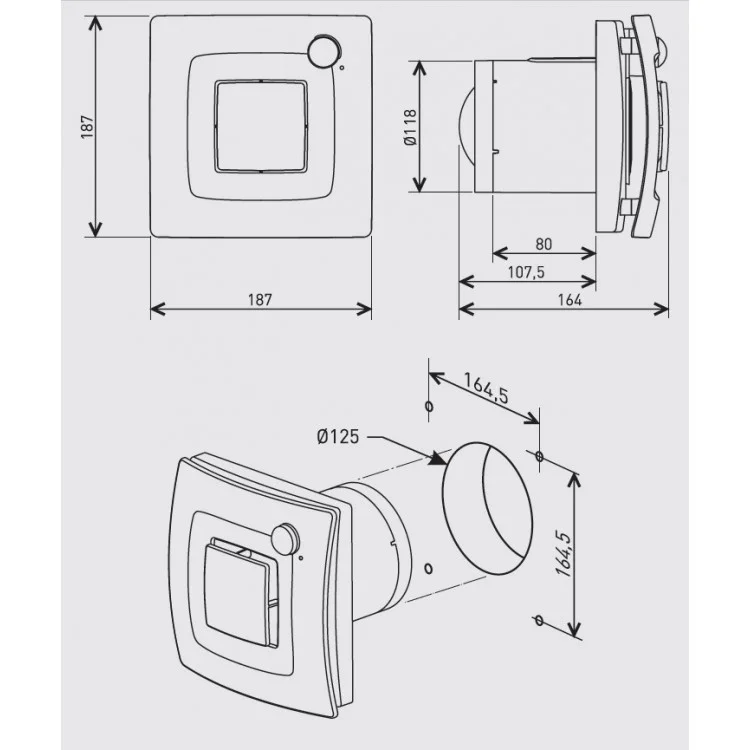 S&P Ventilators SILENT DUAL 200, ar kustības un mitruma sensoru ...